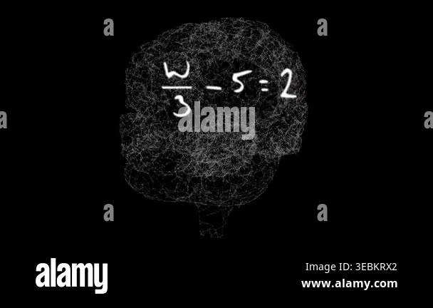 Animation of mathematical equations over globe on black background ...
