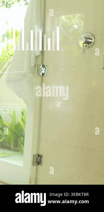 Vertical video: Bars appearing, HUD animating over glass door, pulsing ...