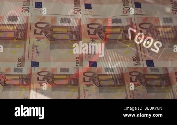 50 euro grid staying static, slatted light causing red circle moving ...