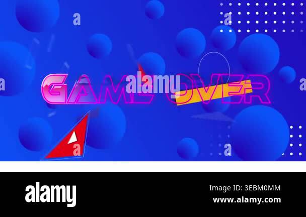 Animation of game over text over shapes. Social media and digital ...