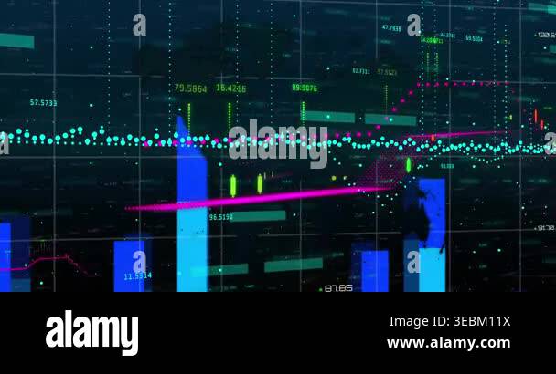 Animation of text with globe and network of connections. Global digital ...