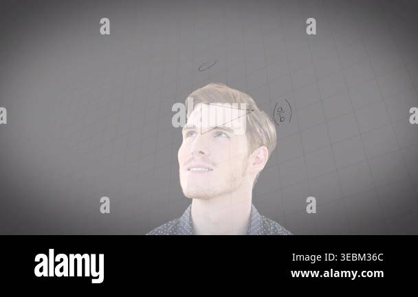 Animation of mathematical formulas over caucasian men. learning and ...