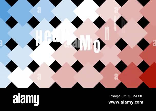 Animation of heart month text over squares. global business ...