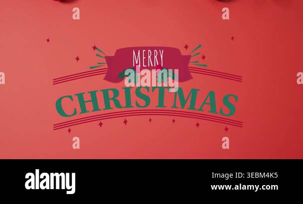 Animation of christmas greetings text over christmas decorations ...