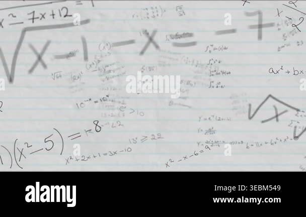 Animation of mathematical equations on white background. Global covid ...