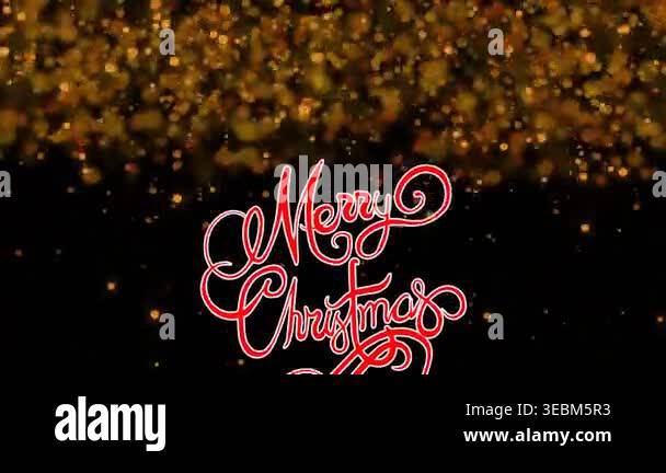 Animation of merry christmas text over spots. Christmas, tradition and ...