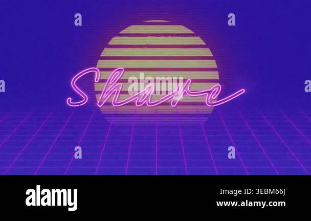 Animation of start text over colorful graphics and shapes. Video game ...