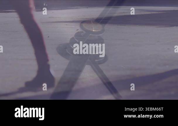 Animation of wow text over people walking in bright background. New ...