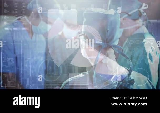 Animation of data processing over diverse business people text. Global ...