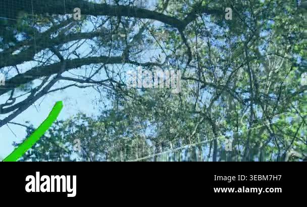 Digitally generated image of processing with copy space against green ...