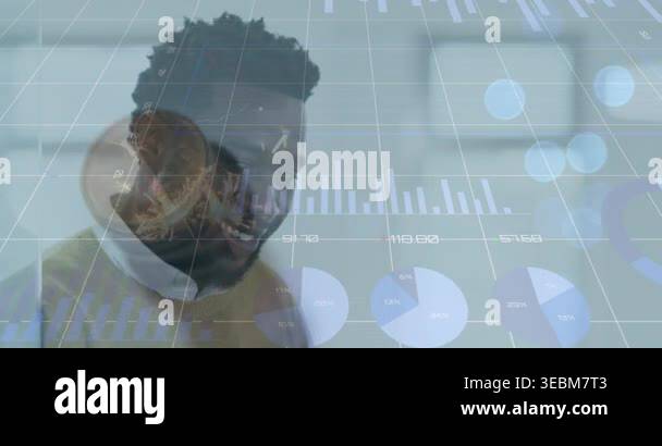 Statistical data processing over portrait of african american man ...