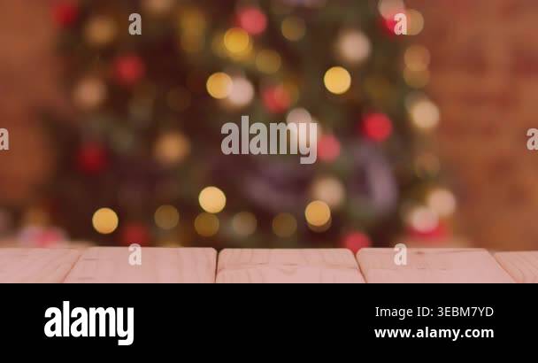 Animation of holly text over christmas tree. christmas, celebration and ...