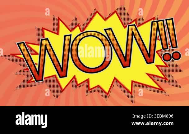 Animation of comic 5 options text over multiple comic speech bubbles ...