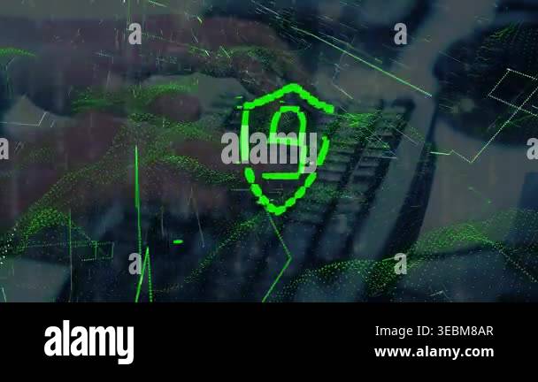 Animation of cyber monday sale text over network of connections ...