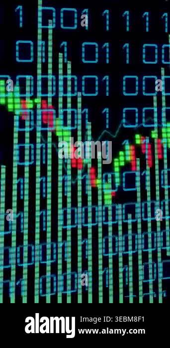 Vertical video: Market chart animating from center spike, bars shifting ...