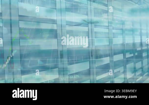 Animation of text with globe and network of connections. Global digital ...