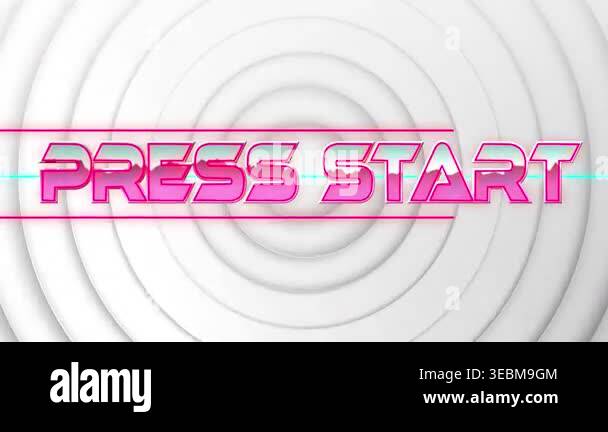 Animation of you win text in pink metallic letters over neon lines ...