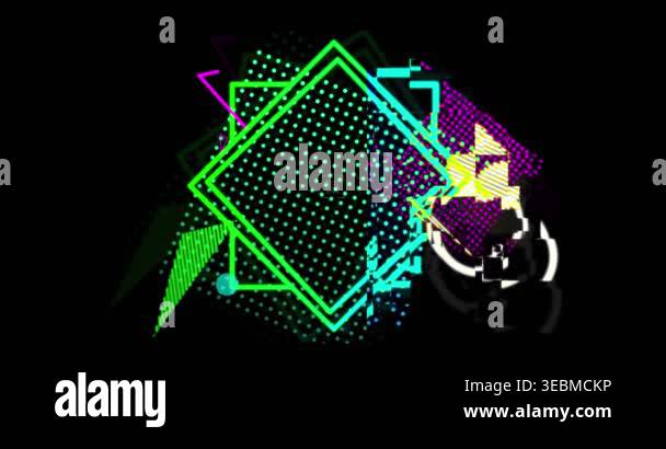 Animation of flash sale text over retro speech bubble on dark ...