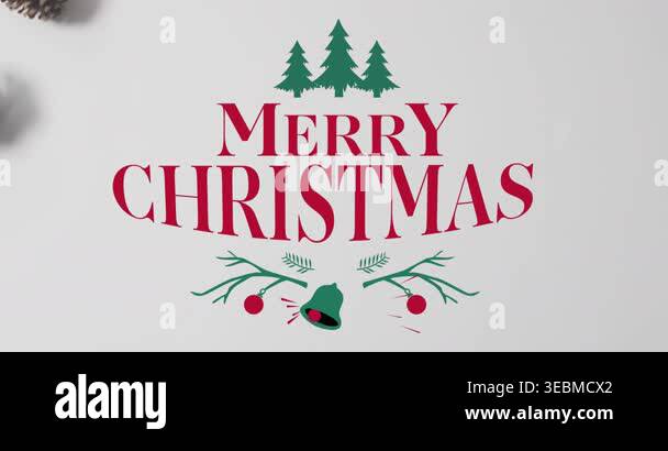 Animation of christmas greetings text over christmas decorations ...