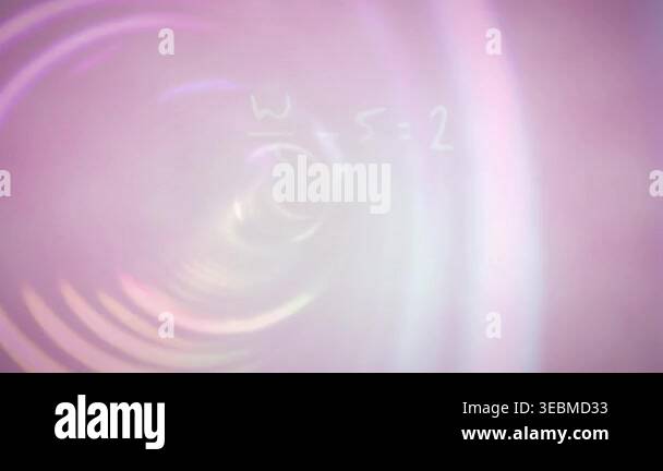 Animation of mathematical equations and tunnel over black background ...