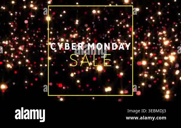 Flat design graphic featuring yellow frame with bold Cyber Monday Sale ...