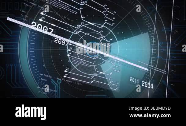 Teal wedge initiating timeline sweep, radar HUD rotating and scanning ...