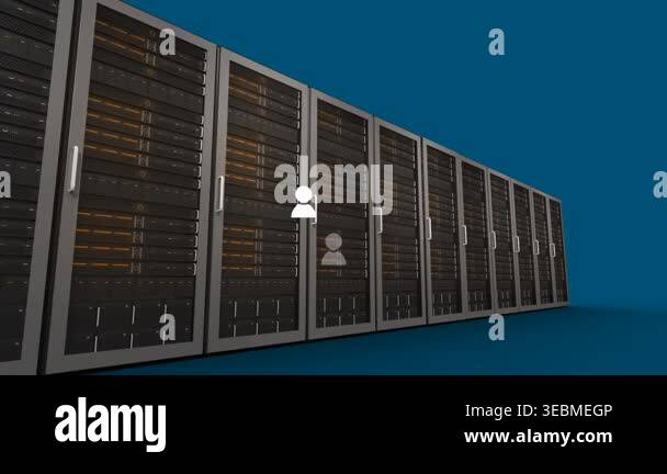 Animation of rows of television sets in store with pattern on screens ...