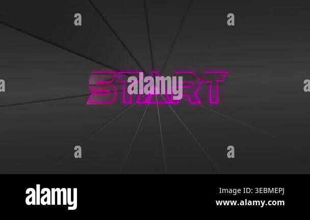 Animation of start text over light trails on white background. Social ...