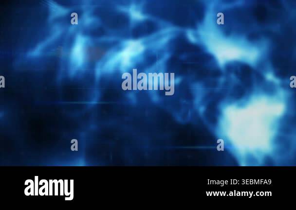 Animation of start text over blue lights and stars on black background ...