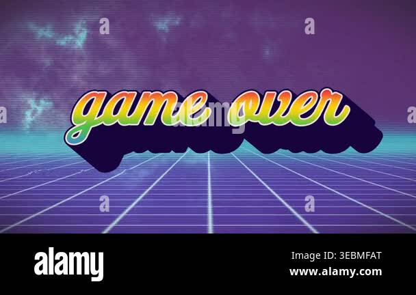 Animation of level up text over flowers in digital abstract space ...