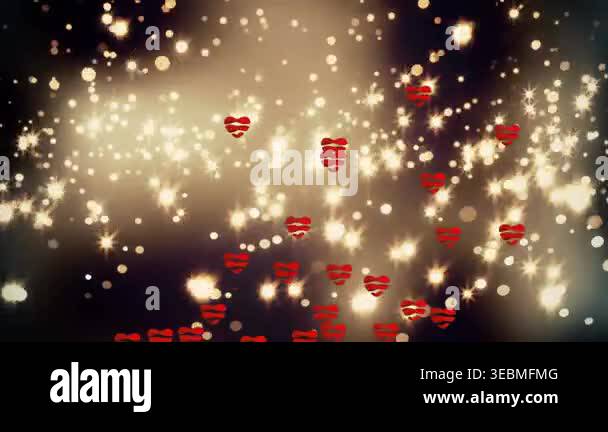 Animation of heart icons over spots moving. Social media and digital ...