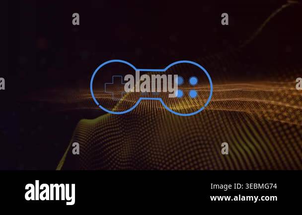 Animation of circles and shapes moving on black background. Global ...