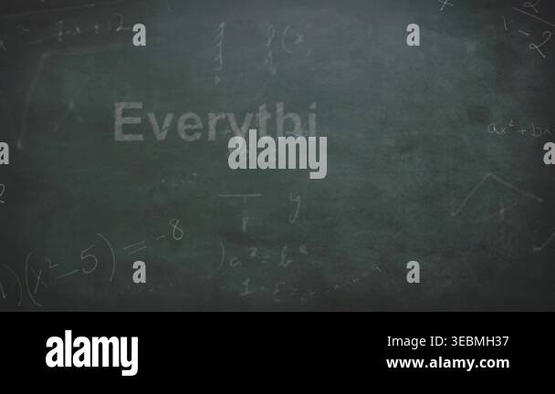 Animation of everything is possible text over mathematical equations ...