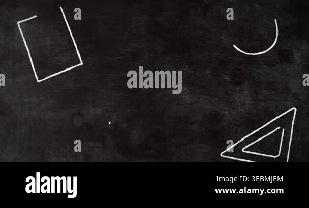 Animation of mathematics concept icons against copy space on black ...