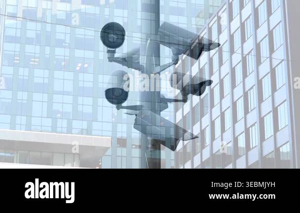 Animation of text with globe and network of connections. Global digital ...