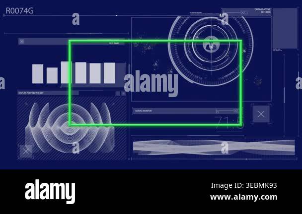 Animation of data processing over frame. Global business and digital ...
