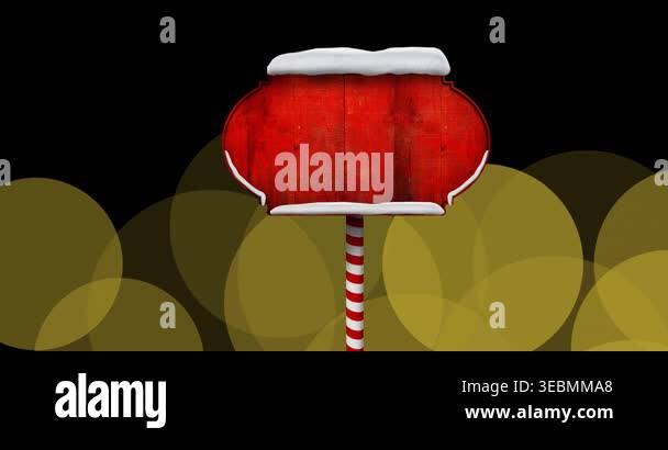 Animation of road sign with copy space over light spots on black ...