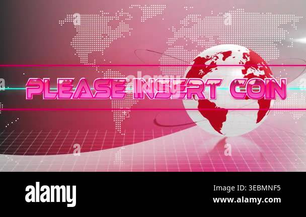 Animation of high score text over geometrical shapes and processor ...