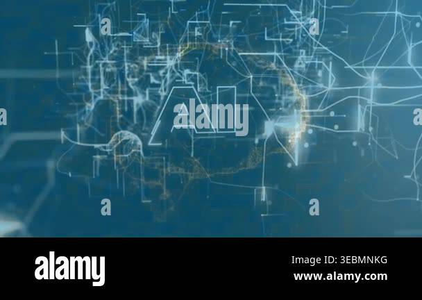 Faint vector lines sketching converging center forming AI letters with ...
