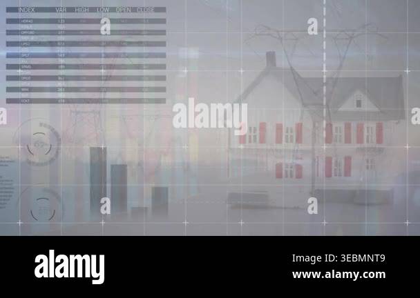 Animation of text with globe and network of connections. Global digital ...