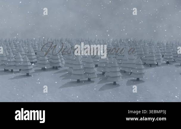 Animation of happy holidays text over winter scenery. Christmas ...