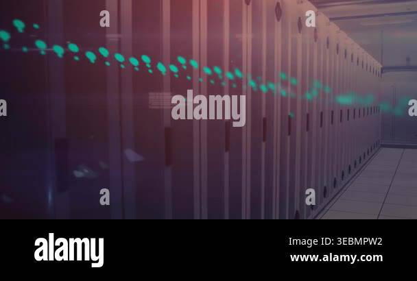 Animation of data processing and round shape in seamless pattern ...