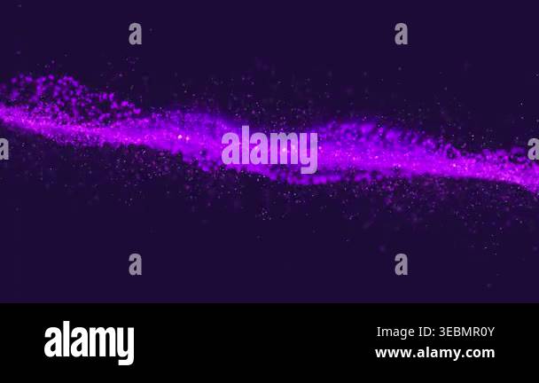 Animation of glowing purple digital wave against copy space on blue ...