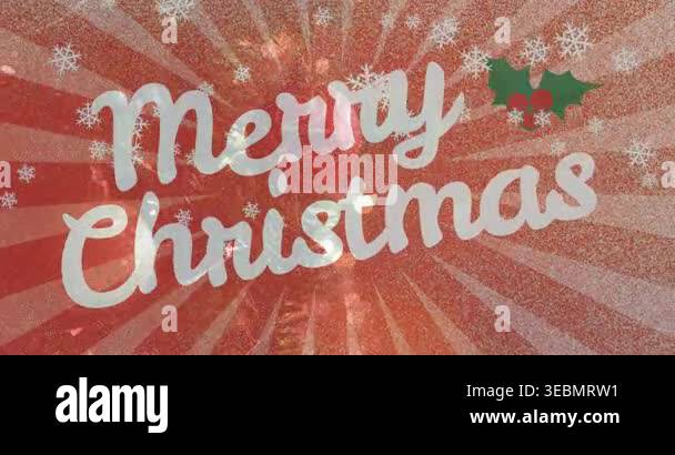 Animation of christmas greetings text over christmas decorations ...