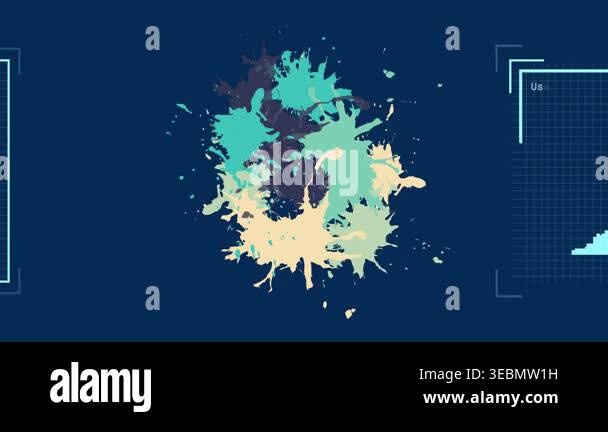 Animation of snowflakes falling over moon blue wooden sign board ...