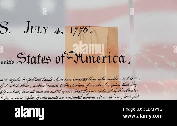 Animation of constitution of america over brown shopping bag on ...