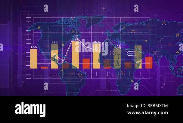 Central bar series over map rising, line tracing peaks HUD pulsing ...