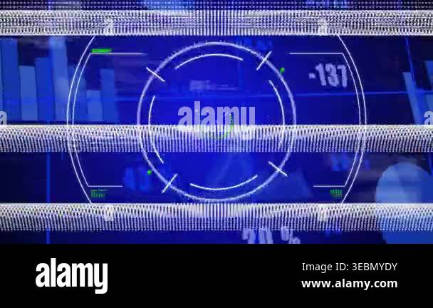 Display appearing waves oscillating reticle pulsing markers aligning ...