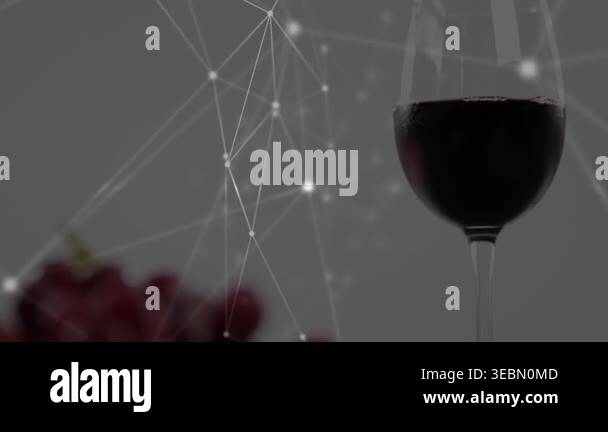 Red grape cluster shifting forward as nodal network sweeping right ...