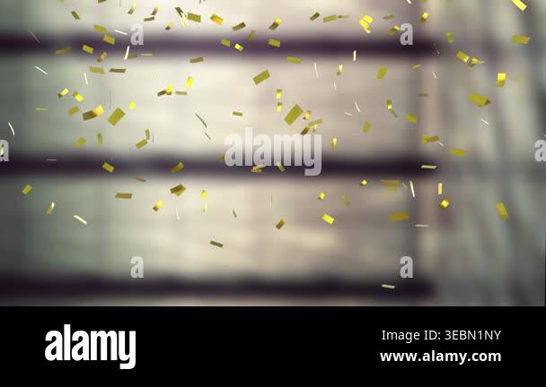 Animation of falling confetti over purple background. Celebration and ...
